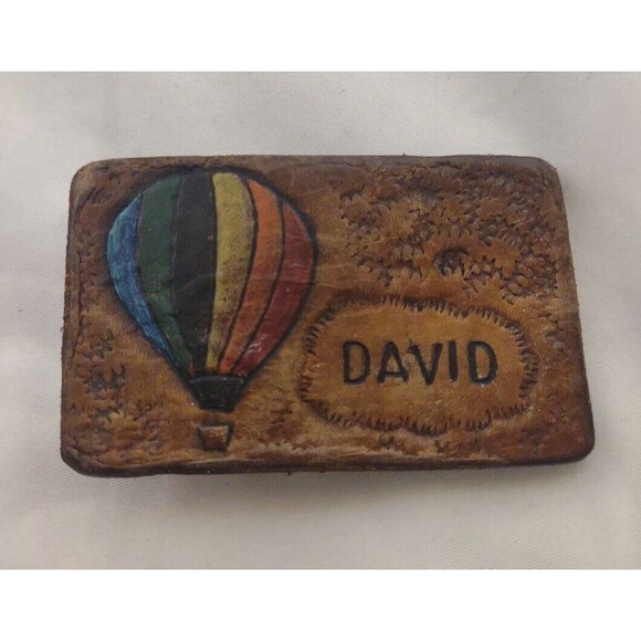Unbranded | Accessories | Belt Buckle Tooled Leather Hot Air Balloon ...